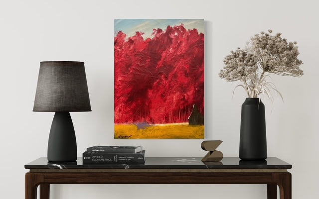Red Trees series #45 / Free Shipping – ThomasAndrewArtwork