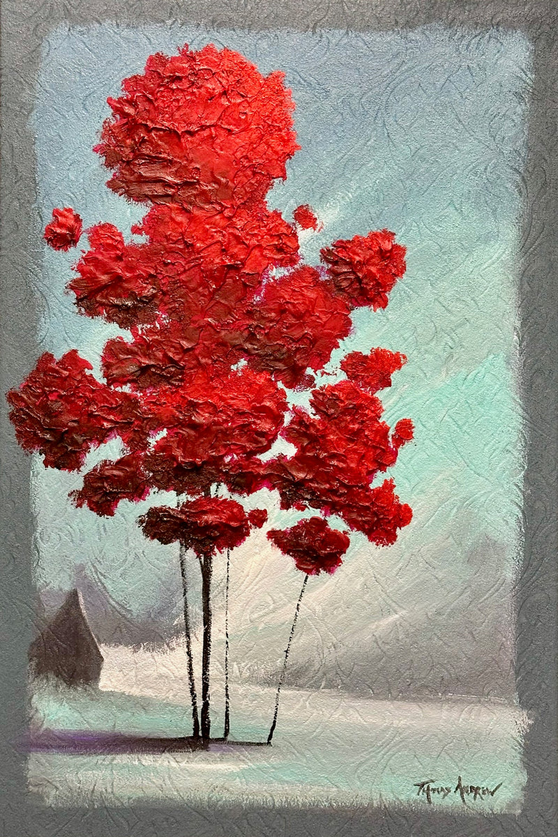 Red Trees series #40 / Free Shipping – ThomasAndrewArtwork