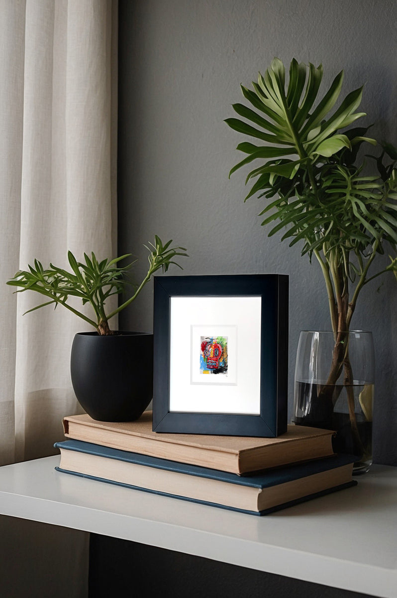 Jean Michael Basquiat Miniature watercolor reproduction by Karen Libec ...